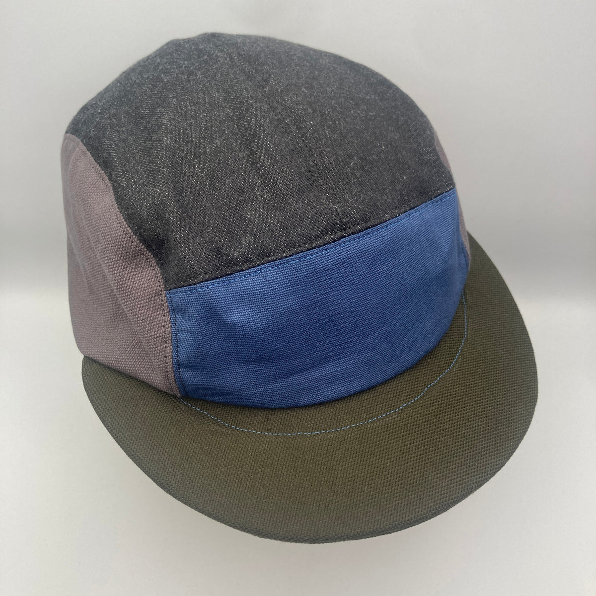 No.8: Cornflower Blue & Spinach Panel Cap – thecapalog